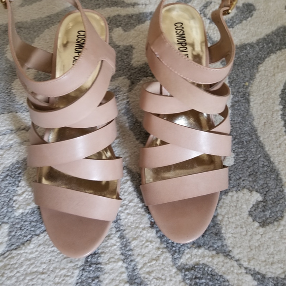 Cosmopolitan | Shoes | Cosmopolitain Excite Nude Strappy Sandals 9 New ...
